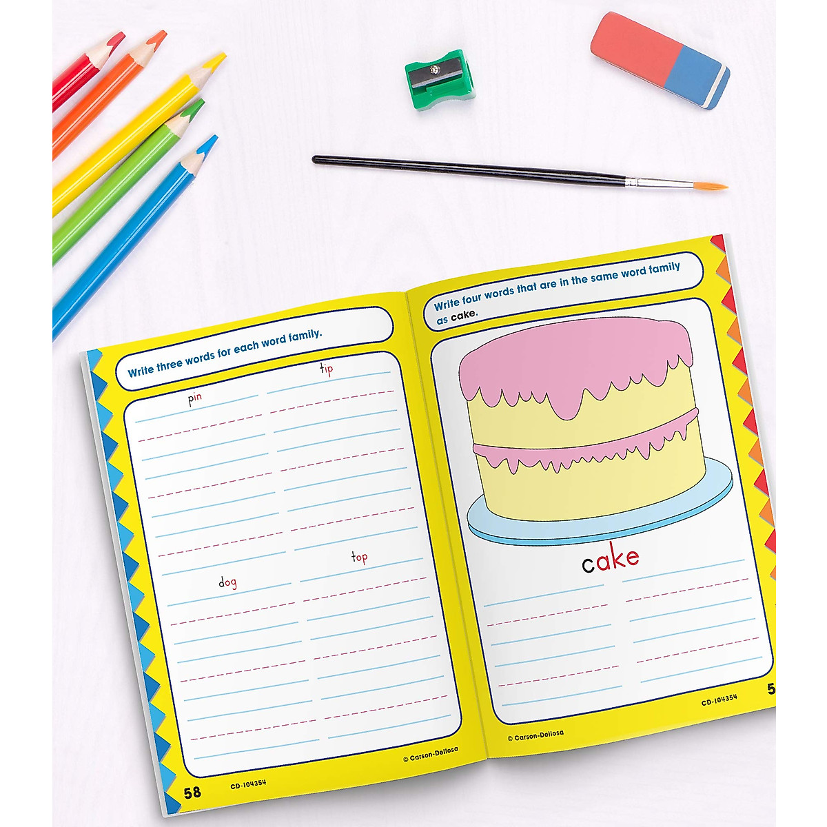 Carson Dellosa Phonics for First Grade Workbook―Writing Practice, Tracing Letters, Writing Words With Incentive Chart and Motivational Stickers (64 pgs) (Home Workbooks)