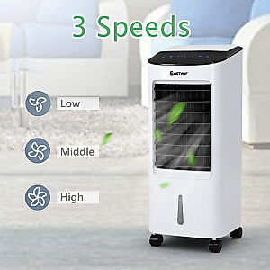 COSTWAY Evaporative Cooler, Portable Air Cooler with LED Display, Remote Control, 7.5-Hour Timing Function, for Home & Office, Cooling & Humidification Function (29-Inch)