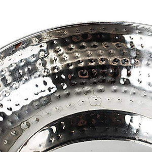 Salad Bowl and Serving Utensils - Hammered Detailing - Stainless Steel - Luxurious Serving Bowls By Colleta Home (12" Hammered Salad Bowl)