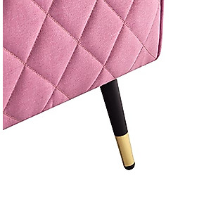 EMKK 56.5” Square Arm Loveseat 2 Seater Upholstered, Mid Century Modern Decor Love Seat Couch Living Room Furniture,Pink