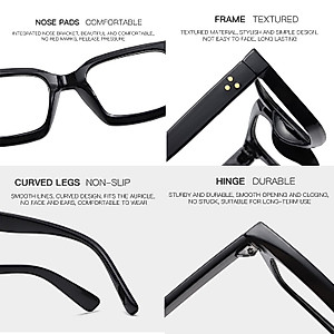 EYLRIM Classic Thick Square Frame Clear Lens Glasses for Women Men Non Prescription Eyeglasses(A1 Bright Black)