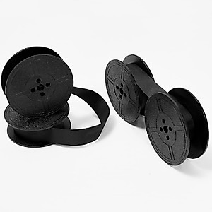 4 Pairs Universal Typewriter Ribbon Twin Spool Replacement Pack Compatible with Most Typewriter Black