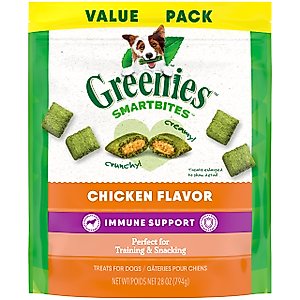 Greenies Smartbites Immune Support Crunchy & Soft Dog Treats, Chicken Flavor, 28 oz.