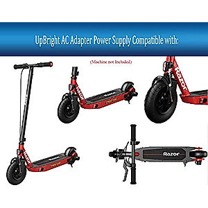 UpBright 3-Prong 24V AC/DC Adapter Compatible with Razor Power Core E195 PowerCore E 195 Sealed Lead-acid SLA Battery 24 Volt 150W Kids Electric Hub Motor Scooter 13112169 082-07-6846 Supply Charger