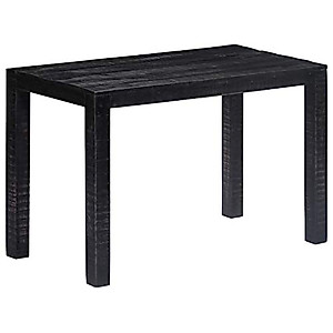 YPWRENH Entrance Table Decorative Table Dining Table Black 46.5 "x23.6 x29.9 Solid Mango Wood for Dining Room, Kitchen or Living Room