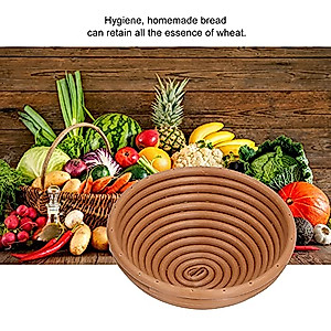 Bread Proofing Basket Set, Washable Bread Fermentation Basket Innovative Shape Baking for Kitchen Home Bakery (Yellow brown round 16X6CM)