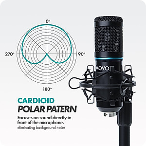 Movo iPhone Podcast Equipment Bundle - 2 Pack Condenser Microphones, 2 Desktop Mic Stands, 2 Pop Filters, 2-Channel XLR Interface with Lightning Output - Compatible with iPhone, iPad, iOS (Lightning)