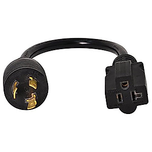 NEMA L5-20P to 5-20R Plug Adapter - 1 Foot, 20A/125V, 12 AWG - Iron Box # IBX-4955-01