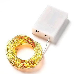Room Essentials 90ct Extended LED Fairy Lights, 30 ft Gold Color Starry String with Copper Wire, USB or Battery Powered (1)