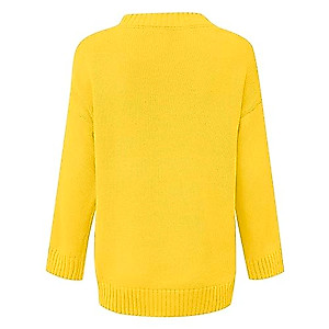 Sweaters for Women No Hood V Neck Sweaters for Women Fall Winter Long Sleeve Knitted Pullover Sweater Tops