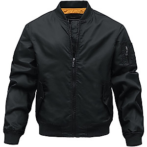 MOERDENG Men's Lightweight Bomber Jacket Outdoor Windbreaker Varsity Jacket Softshell Coat