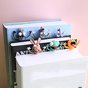 Kids Wacky Pals Bookmarks Squashed 3D Cartoon Animals Funny Cute Plastic Book Marks Student Reading Gift Stationery Gift (1PCS-Hippo)