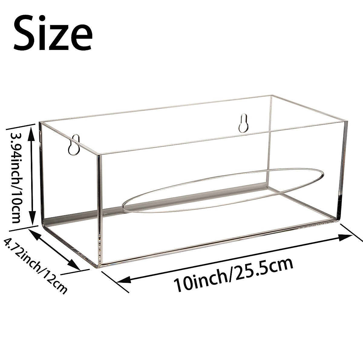 SEANADO Trash Bag Dispenser Holder, Wall Mount Acrylic Kitchen Single Side Loaded Organizer Storage Box Holder for Garbage Bag Grocery Bag Plastic Bag(10 x 4.7X 4inches)