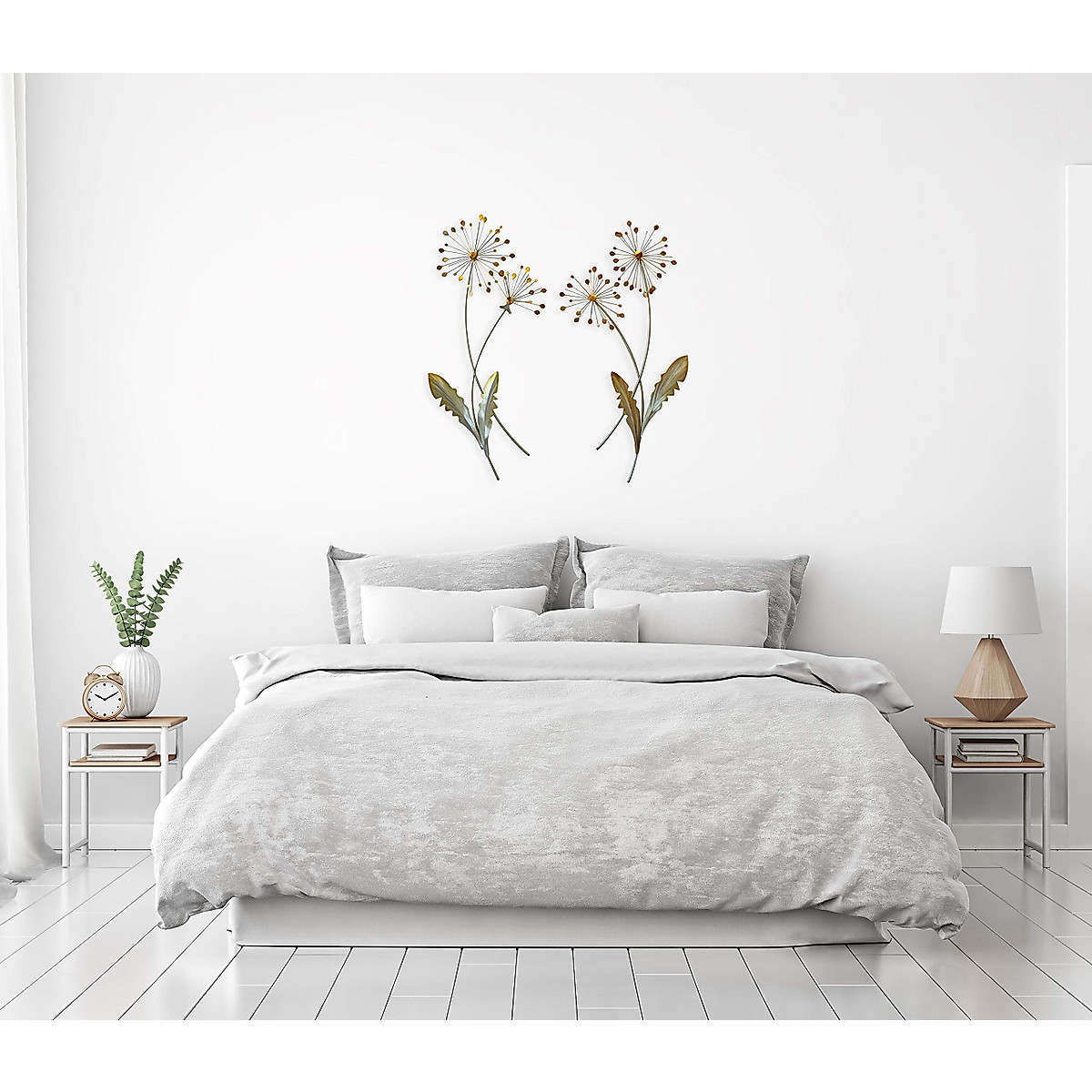T.I. Design Dandelion Floral Contemporary Metal Wall Decor Set