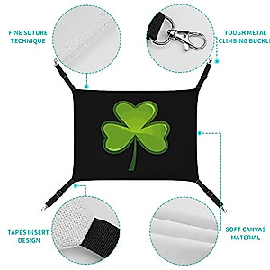 St Patricks Day Shamrock Pet Hammock Comfortable Adjustable Hanging Bed for Small Animals Dogs Cats Hamster