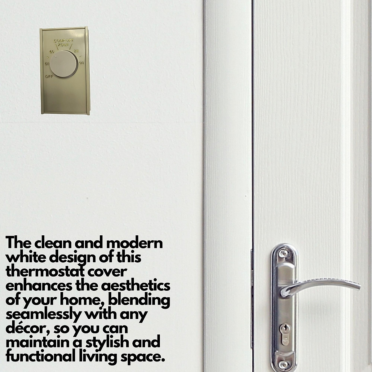 Ivory Single Pole Line Volt Thermostat Cover w/Line Volt Thermostat Knob Set - Replacement for Old Style S22 and D22 Thermostats - Easy to Install - Durable and Stylish