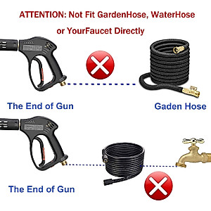 M MINGLE Short High Pressure Washer Gun for Hot and Cold Water, 17 Inch Pressure Washer Extension Wand