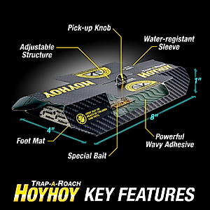 HOY HOY Trap A Roach - 10 Traps [2 Pack] Baited Glue Traps, Great for Home with Kids & Pets Indoor, Sticky Pest Control Trap, Roach Killer, Made in Japan