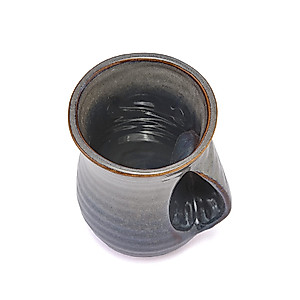 GUTE Hand Warmer Mug, Ceramic and Hand Painted - Contoured Pocket will Hold Warmth From The Heat Of Your Drink To Keep Your Fingers Warm, Comfy Handwarmer (Lagoon Grey)