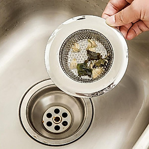 Woogor 2 Pcs Kitchen Sink Strainer Heavy Duty Stainless Steel Strainer Kitchen Drain Basin Basket Filter Stopper Drainer Sink Jali