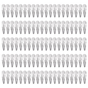 Lawie 100 Pack 2" Snap Hair Clips - Silver Metal Barrettes, 5cm Small Hairpins, Thin Barrettes for Gray Hair, DIY Crafts, Accessories for Women and Girls