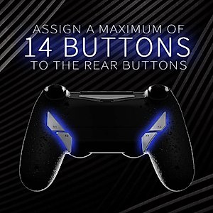 HEXGAMING NEW EDGE Wireless Controller Compatible with ps4-4 Back Buttons, Hair Triggers, Interchangeable Thumbsticks - Chaos Illusion