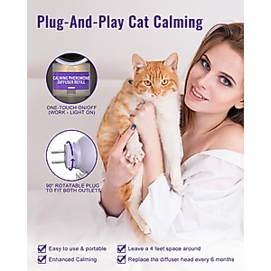 lesotc Cat Pheromones Calming Diffuser Effectively Relieve Anxiety Stress Cat Calming Diffuser Multicat Pheromones Diffuser Refill Reduce Fighting Spraying and Scratching Calm Relaxing Fits All Cats