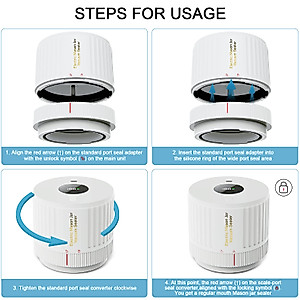 ATTIKBIZ Electric Mason Jar Vacuum Sealer, Compatible with Wide and Regular Mouth Mason Jars, Integration Vacuum Machine - White
