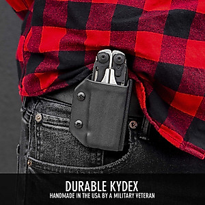 Clip & Carry Kydex Multitool Sheath for LEATHERMAN SURGE - Made in USA (Multi-tool not included) EDC Multi Tool Sheath Holder Holster Cover (Black)
