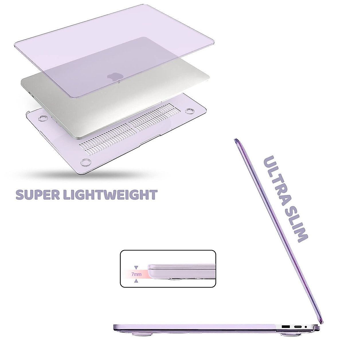 Anban Compatible with MacBook Pro 13 inch Case 2025 2024 2023 M2, 2022-2016 M1 A2338 A2251 A2289 A2159 A1989 A1708 A1706, Plastic Laptop Hard Shell Case +Keyboard Cover +Screen Protector, Purple