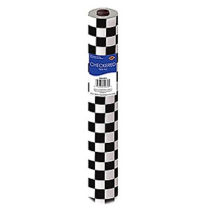 Checkered Table Roll (black & white) Party Accessory (1 count) (1/Pkg)