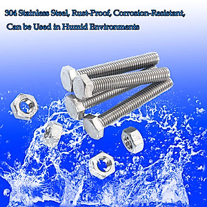 newlng M5 304 Stainless Steel Bolts and Nuts Kit, Hex Flat Head Cap Bolts Screws Nuts Hexagon Socket Head Screw,Heavy Duty Hex Bolts Nuts Assortment, Head Mechanical Parts Combination Box