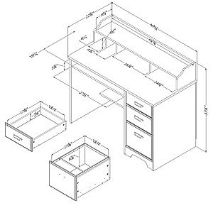 South Shore Furniture Versa Computer Desk with Hutch, Nordik Oak