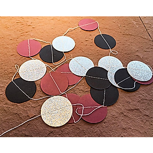 Graduation Decorations Maroon Black 2024/Maroon Black Birthday Party Decorations Bridal Shower Wedding/Burgundy Black Graduation Party Decorations/Burgundy Black Circle Paper Garlands 2pcs