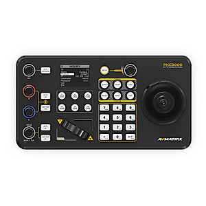 AVMATRIX PKC3000 PTZ Camera Controller IP Serial PTZ Keyboard with 4D Joystick IP, RS422 RS485 RS232 Interface LCD Screen PoE Supported for Church Conference Live Streaming