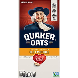 Quaker Old Fashioned Rolled Oats, Non GMO Project Verified, Two 64oz Bags in Box, 90 Servings, 4 Pound (Pack of 2)