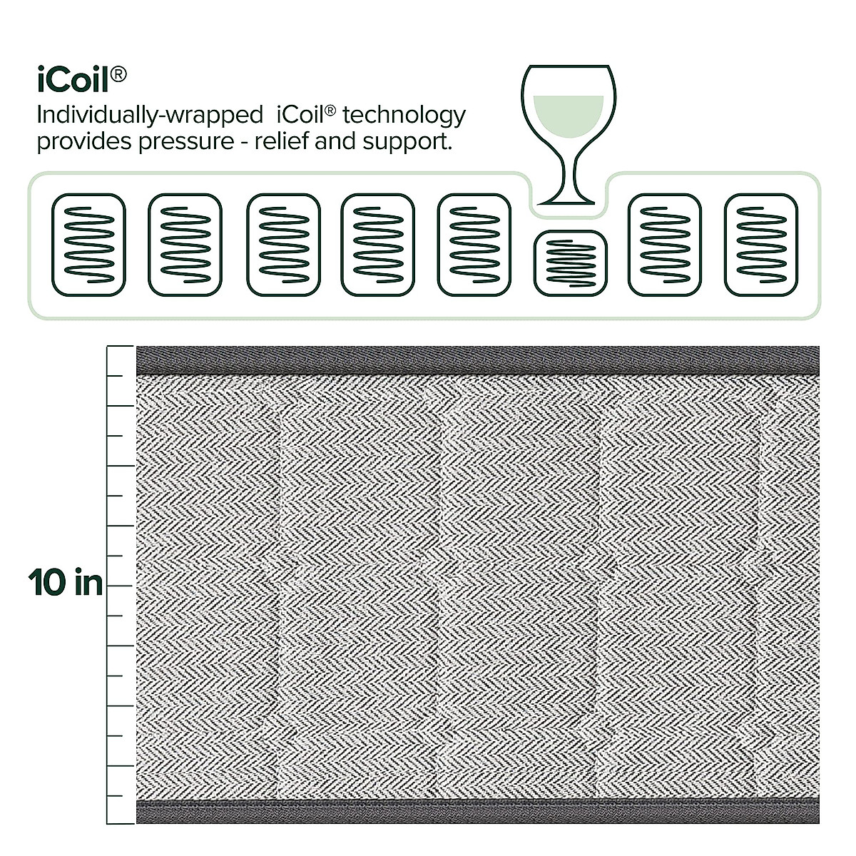ZINUS 10 Inch Comfort Support Cooling Gel Hybrid Mattress, Queen, Tight Top Innerspring Mattress, Motion Isolating Pocket Springs, Mattress in A Box