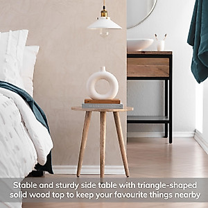 MH London Bond Wooden Triangle End Table - Exclusively Designed Modern Small Side Table. Hand Crafted - Wooden Side Table - Contemporary Design for Small End Tables for Bedroom and Living Room