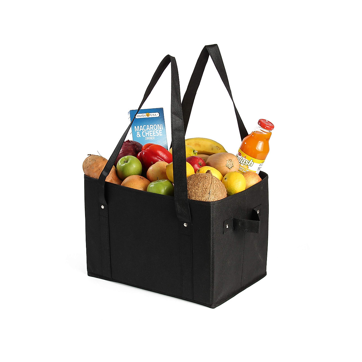 Earthwise Deluxe Collapsible Reusable Shopping Box Grocery Bag Set with Reinforced Bottom Storage Boxes Bins Cubes (Set of 3) (Green/Turq/Purple)…