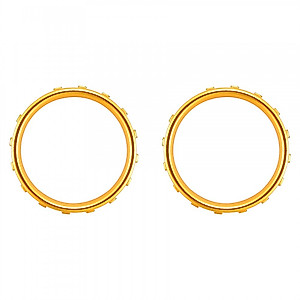 eXtremeRate Matte Chrome Gold Accent Rings Accessories for Xbox One Elite Controller, Replacement Parts Profile Switch Buttons for Xbox One Elite Controller (Model 1698) - Pack of 2