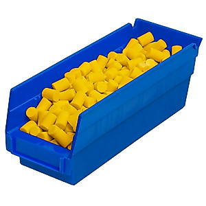 Akro-Mils 30120 Plastic Nesting Shelf Bin Box, (12-Inch x 4-Inch x 4-Inch), Blue, (24-Pack)