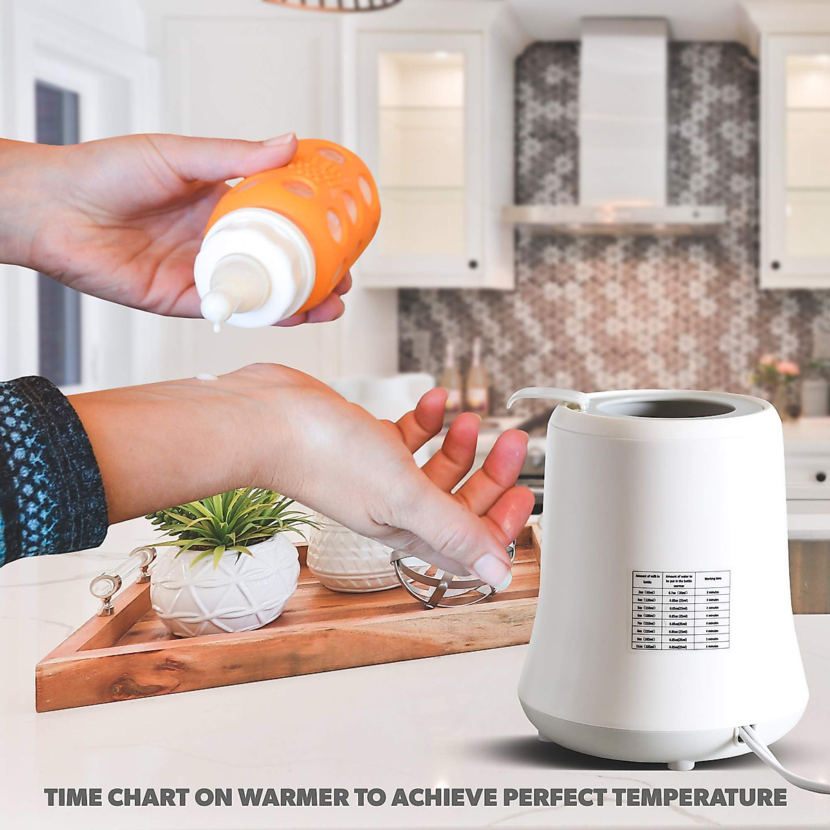 Baby Bottle Warmer - Quick Heating & Keep Warm Mode, Digital Display, Time Chart on Warmer, Heats Milk, Breast Milk, Formula, Juice, Fits Most Standard Bottles - Jool Baby