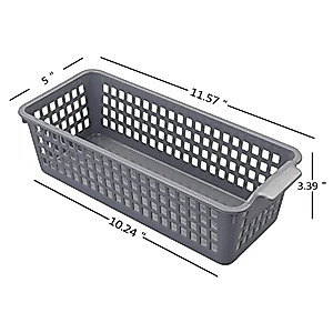 Leendines Small Plastic Storage Baskets, 6 Packs Small Office Baskets