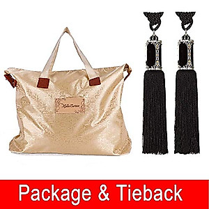 Luxury Pom Poms Curtain for Living Room Blackout Velvet 2 Panels Curtains Set Luxury Tassel Bedroom Curtains (Burgundy, (50W×84L)×2)