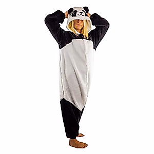 SAZAC Fluffy Panda Kigurumi - Onesie Jumpsuit Halloween Costume