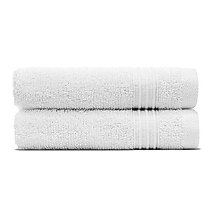 Cosy House Collection 2-Pack Essential Cotton Washcloth Towel Set - Ultra Soft, Absorbent & Quick Drying - Luxury 100% Cotton Plush Towel - for Bathroom, Shower & Kitchen (Washcloth, White)