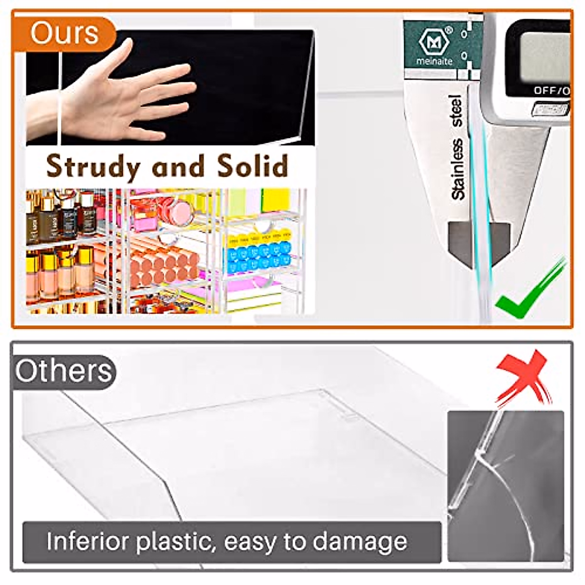 Desk Organizers And Accessories With 13 Drawers, Office Desktop Drawers, Plastic Makeup Organizer Containers Bins With Drawers Desk Organization, Bathroom Organizers Storage Case Box Cube, Pack of 3