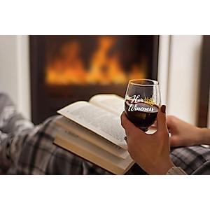 AW Fashions Her Wineness Wine 15oz Wine Glass with Funny Saying for Women Gift For The Sassy Classy and Smart Assy Woman Fun Birthday Present for Wife Best Friend Sister Daughter Queen Princess