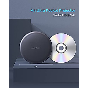 Smart Mini Projector with WiFi and Bluetooth, ViewComm iSpace2 Portable Pocket Projector with Adjustable Tripod, 220 ANSI Lumen, 360° Bluetooth Speaker, Android 9.0 Rechargeable Movie Projector