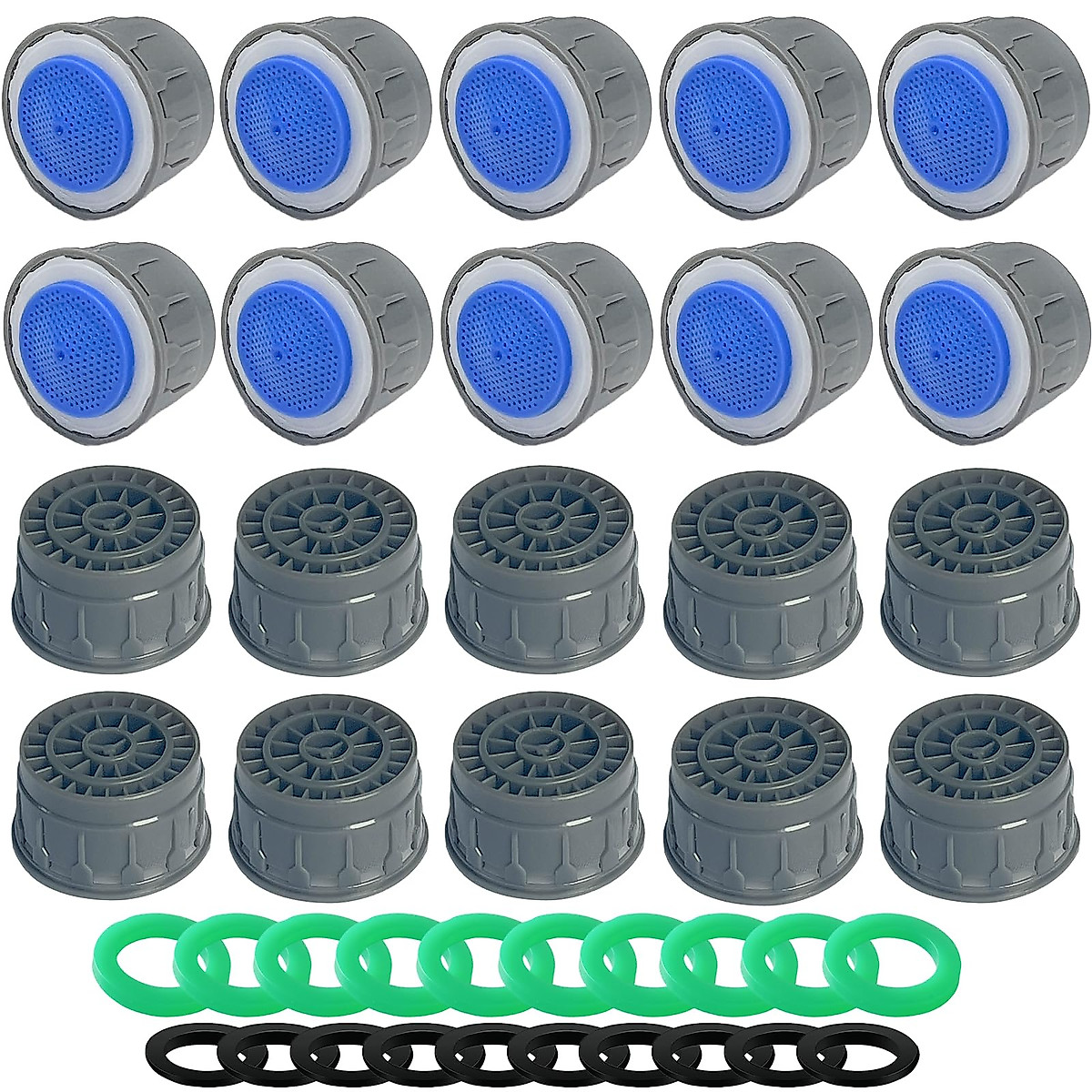 MOILINJAEY Faucet Aerator, 2.2GPM Flow Limiter Insert, 20 PCS, ABS Plastic, M22-M24, 0.83" Diameter